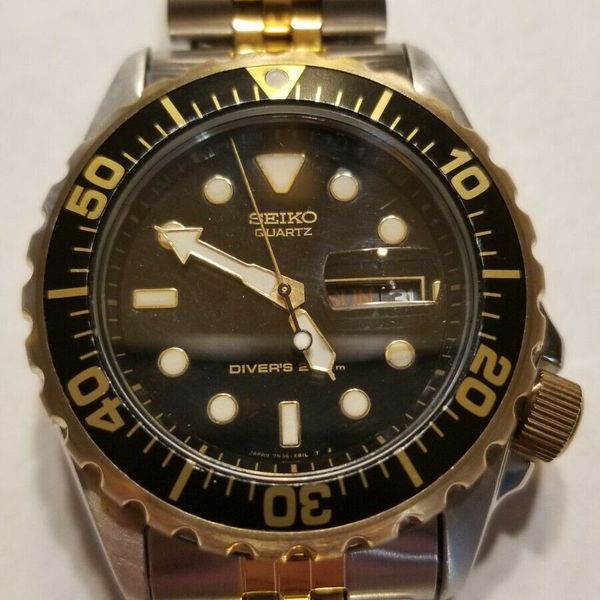 Seiko shc030 7N36-6a29 200m quartz diver gold and stainless jubilee bracelet | WatchCharts ...