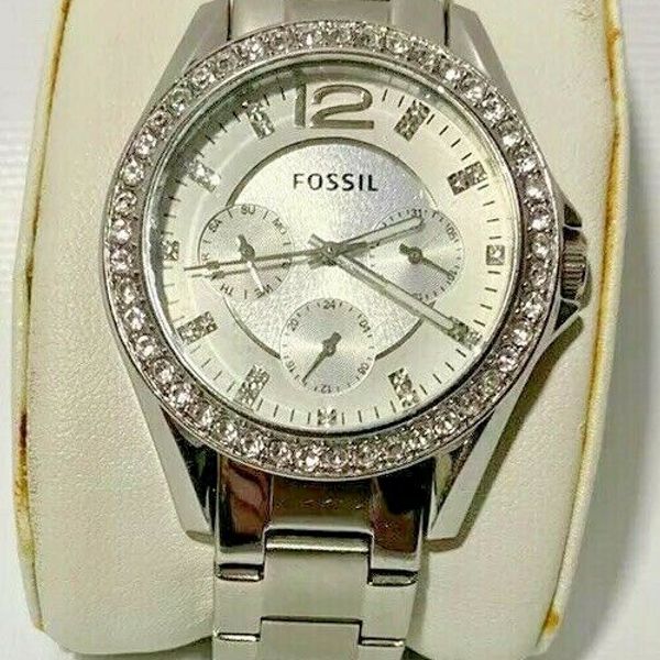 Fossil Women's ES3202 Riley Multifunction Stainless Steel Watch w/ New ...