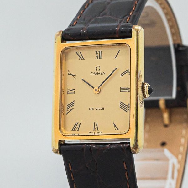 *Exc+5* Vintage OMEGA DeVille Cal.625 Manual Winding Gold Tank Roman ...