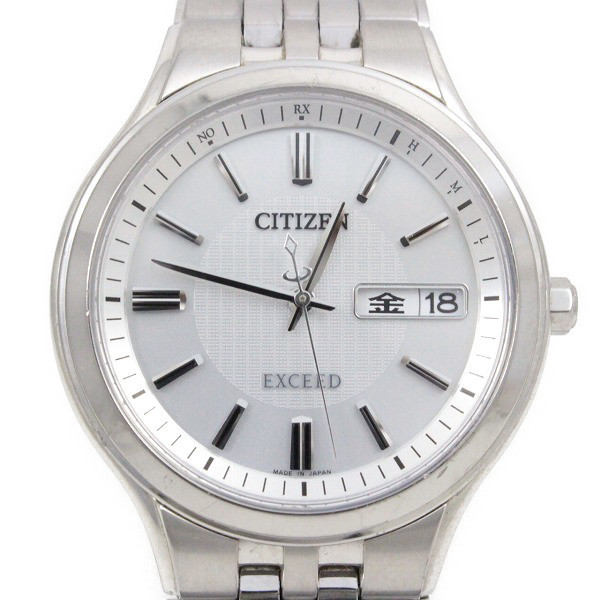 [Used] Citizen Exceed Eco Drive Radio Day-Date Men's Watch Titanium ...