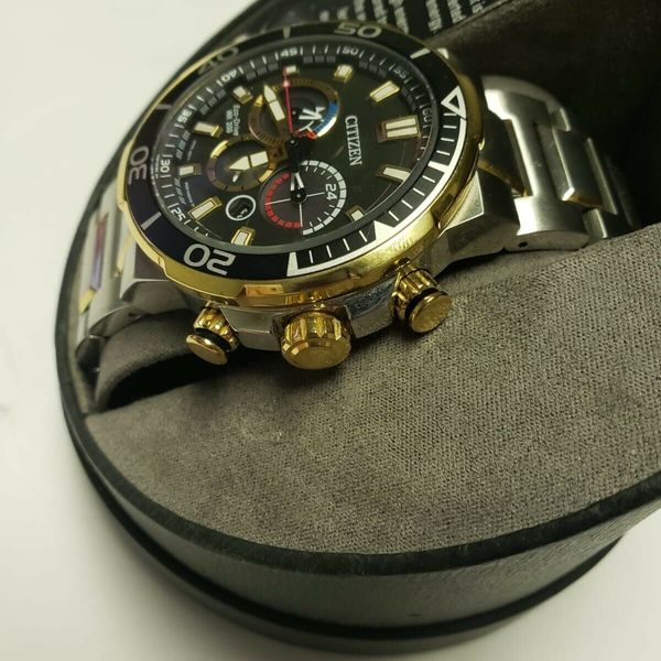 Men's Citizen EcoDrive Chronograph Watch B620-S117020 Two-Tone Band ...