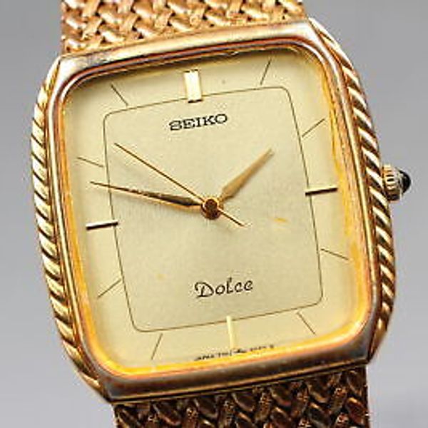 [Near MINT] Vintage SEIKO Dolce 7741-5060 Square Quartz Gold Dial Men's Watch | WatchCharts ...