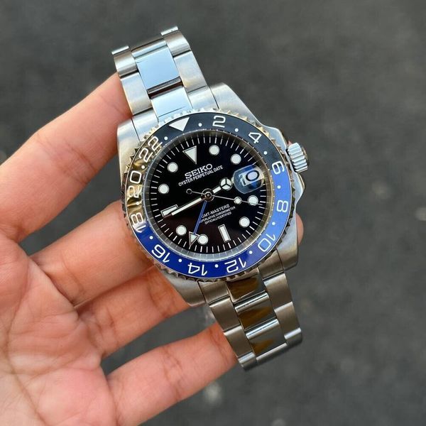 batman seiko gmt mod blue silver | WatchCharts Marketplace