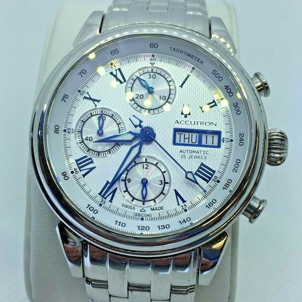 Bulova Accutron Gemini Men's Swiss Automatic Chronograph Watch 26C04 ...