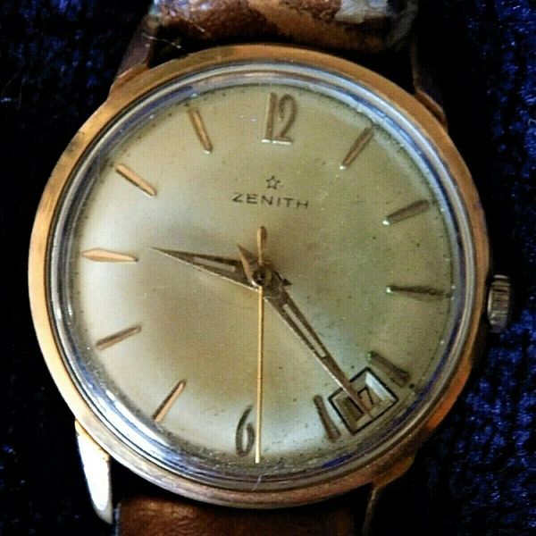GENT'S VINTAGE GOLD/GOLD PLATED ZENITH WIND-UP WRIST WATCH ...