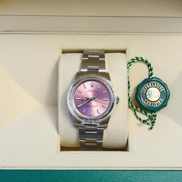 FS Rolex Oyster Perpetual OP Pink 34mm New Complete 124200 ...