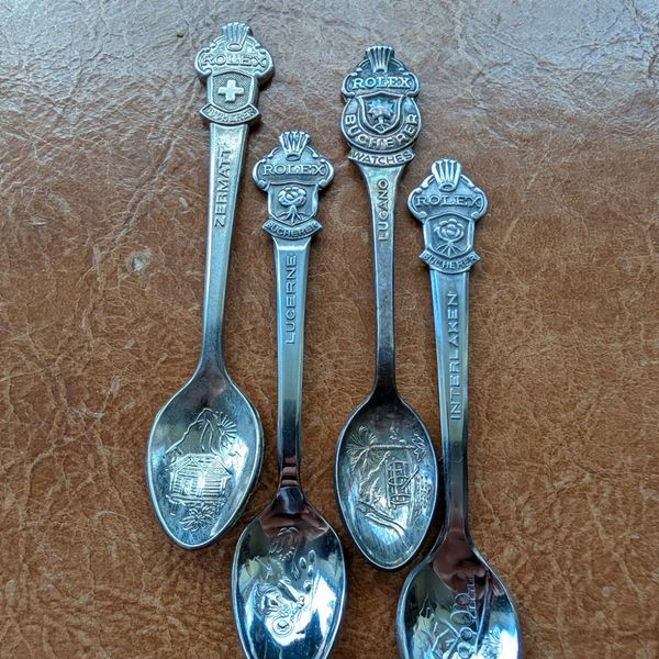 Rolex Bucherer Collectible Spoons Zermatt Lucerne Lugano Interlaken Set ...