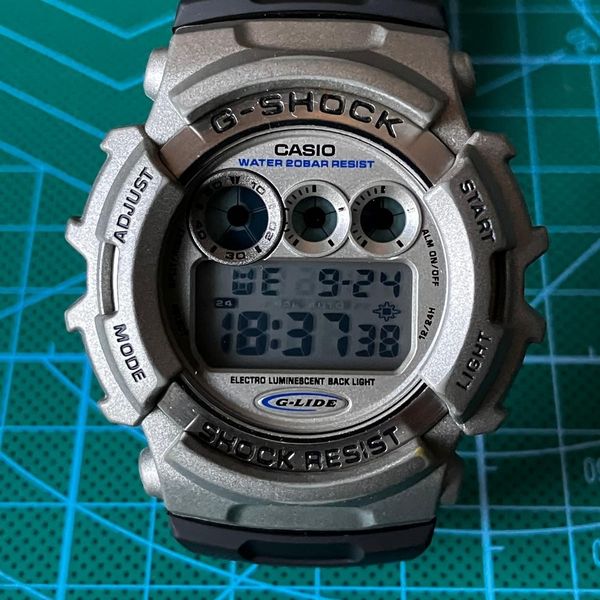 Casio G-Shock GL-110 G-Lide Full Metal Case Vintage Digital Silver Grey ...