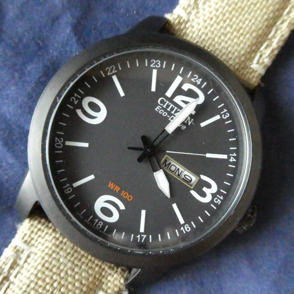 Citizen Eco-Drive military style black watch E101-S064783 HST ...