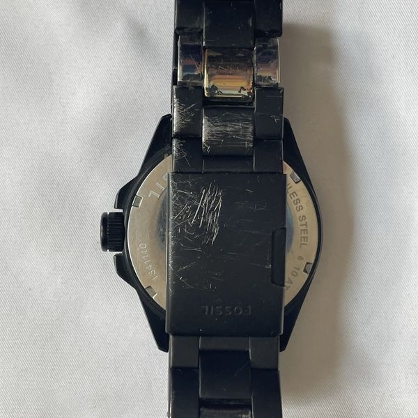 Fossil AM4373 Men's Decker Black Dial Black Ion-plated Watch ...