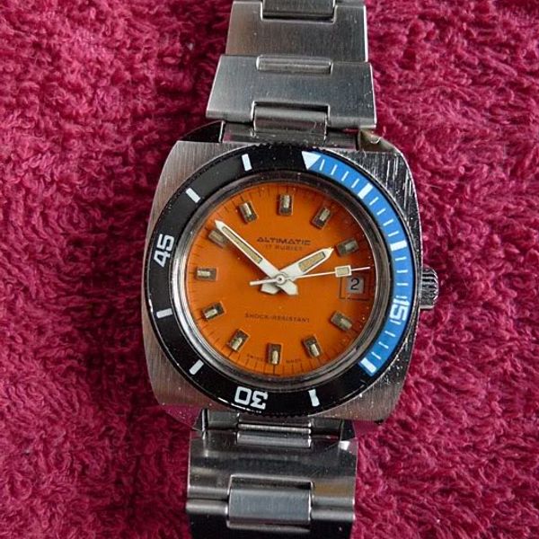 FS: Altimatic vintage diver orange dial | WatchCharts Marketplace
