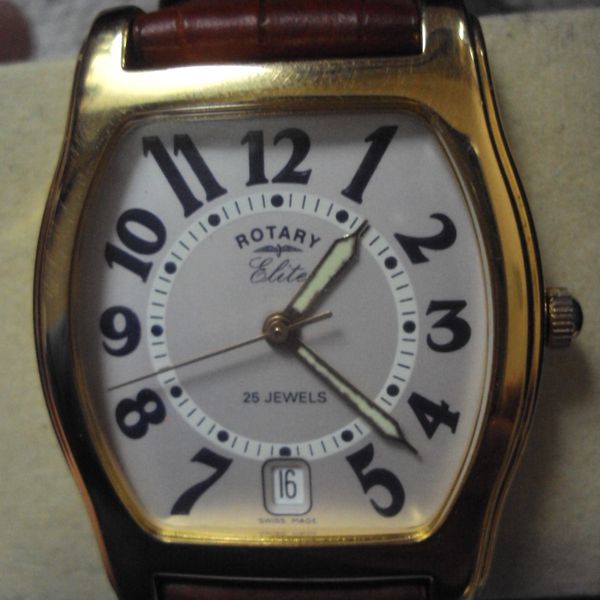 Vintage Rotary Elite 25J Automatic Date Display Watch With Original ...