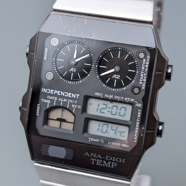 Citizen Independent 8989 Ana-Digi Temp Black Men's Watch GN-0-S Quartz ...