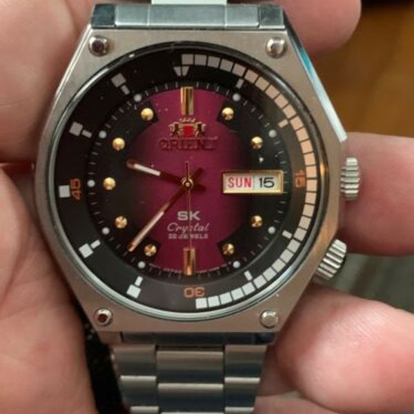 ORIENT Watch sports reprint model Revival of SK Model RN-AA0B02R Maroon ...