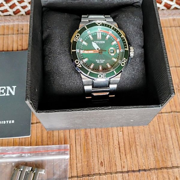 Citizen Eco Drive AW1428-53X Endeavor Green Dial Men's Watch ...
