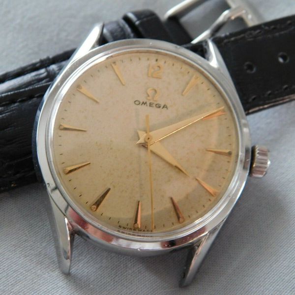 LARGE STEEL VINTAGE OMEGA 36MM, MANUAL WIND CAL 283, REF 2792-1SC, ALL ...
