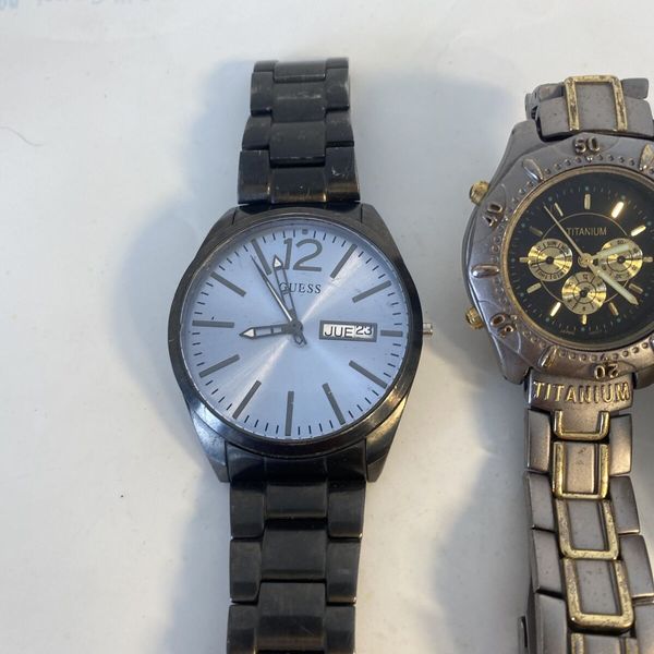 Vintage Lot Men's Wristwatches Watches Chronograph Guess Geneva Seiko ...