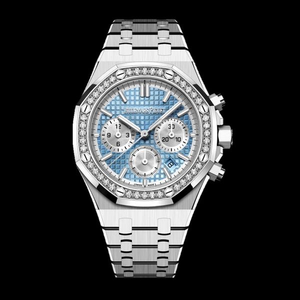 Audemars Piguet Royal Oak Chronograph 38 mm in Stainless Steel Ice Blue ...
