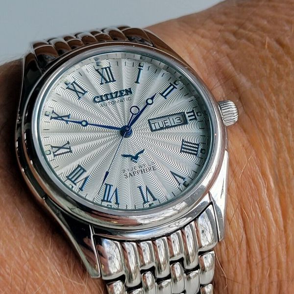 Citizen AUTOMATIC 21 JEWEL DAY/DATE SUNBURST DIAL STAINLESS STEEL MEN'S WATCH | WatchCharts ...