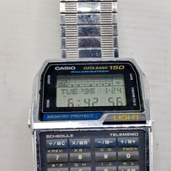 Vintage Casio DBC-1500 Digital Calculator Data Bank 150 Men's Watch NEW ...