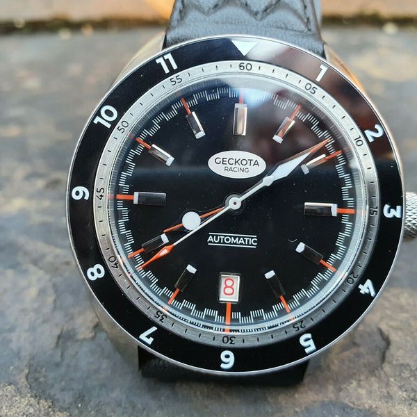 Geckota Racing C-03 Black Automatic Watch, Seiko NH35, Lumed Ceramic ...