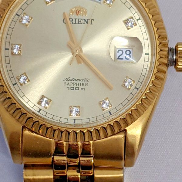 Orient Automatic Menâ s Watch Day-Date EVOJ-A0-B Japan Made Gold Tone Working | WatchCharts ...