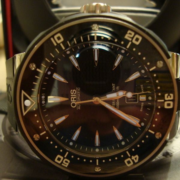 SOLD NIB Oris Pro Diver Date Titanium 1000m on rubber | WatchCharts