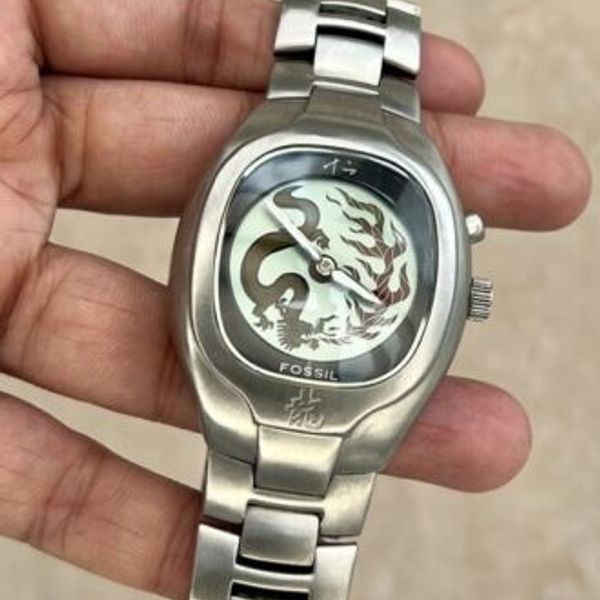 SUPER RARE y2k Flame & Dragon FOSSIL Big Tic Watch JR-8097, Box Tags New Battery | WatchCharts ...