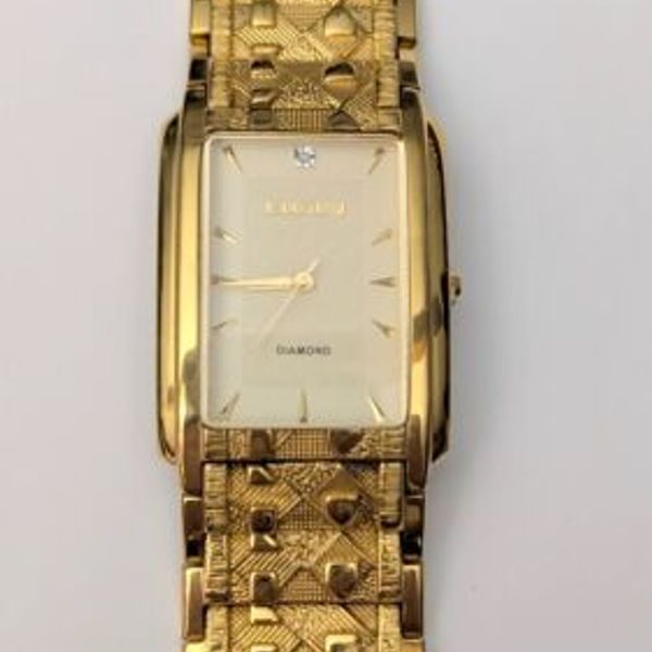 Elgin FG286NB Diamond Accent Gold Tone Watch Water Resistant 100ft New ...