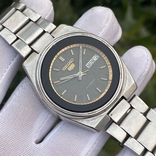 Vintage Seiko 5 Automatic Black Dial Made In Japan Mens Watch 6309-8010 | WatchCharts Marketplace