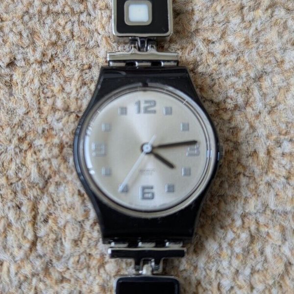 Ladies Swatch Watch (Chessboard Design / 19cm / Stainless Steel Strap ...