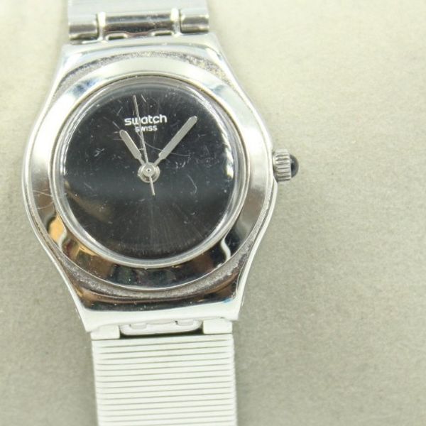 SWATCH Swiss Irony 'Black Pill' Classic Steel Quartz Wristwatch - A35 ...