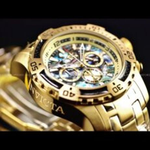 Invicta Pro Diver 25094 Chronograph Gold Stainless Steel Men's Watch ...