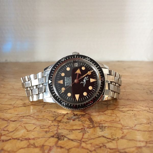 FS : Vintage diver Tressa Diver with original bracelet / Scafograf dial ...
