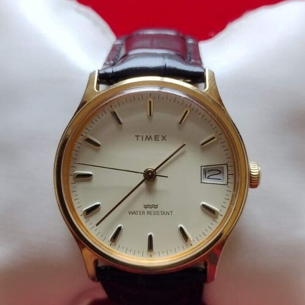 VTG. Men's Timex Marlin Gold tone Manual Wind Up/Date wristwatch. T33 ...
