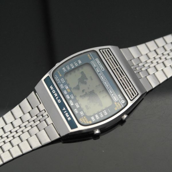 Vintage Seiko World Time 1979 Digital Quartz Original Bracelet Watch ...
