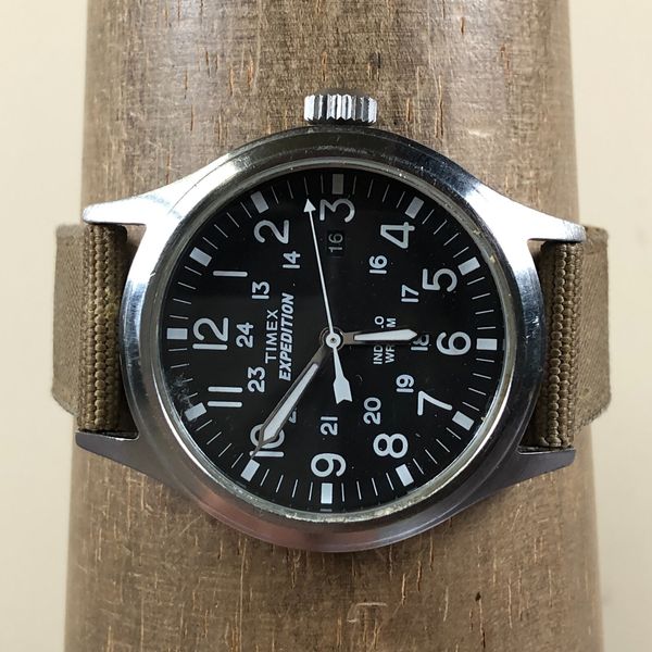 Timex Expedition Men Field Indiglo Brown Nylon Strap Quartz Analog 40mm Watch 8" | WatchCharts ...