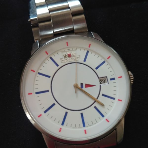 FS: Orient Disk FER0200FD0(Red/White/Blue hour pattern) on bracelet ...