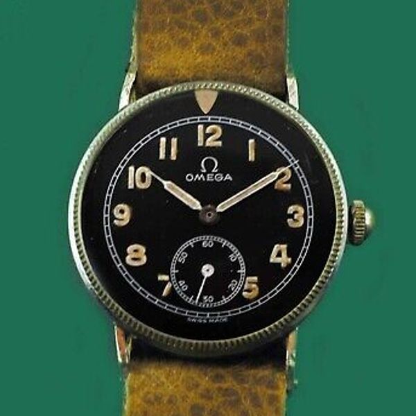 Vintage 1937 OMEGA WWII Military Pilots Bomber Aviator Watch 35mm Super ...