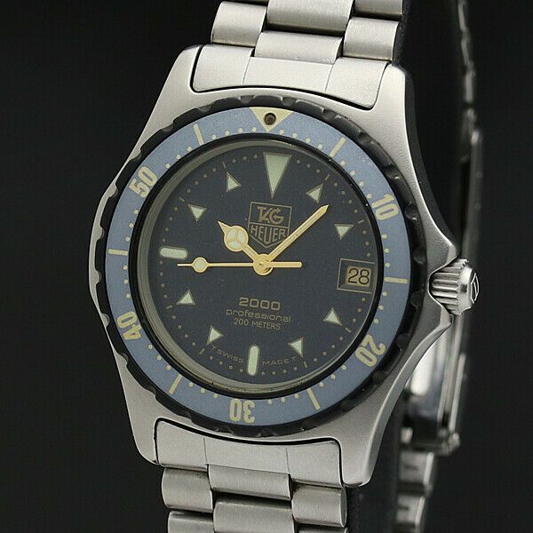 Vintage Tag Heuer 2000 Series 972.613 Unisex Quartz Watch - Blue Gold ...