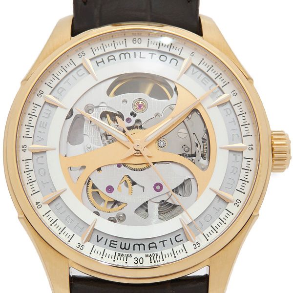 Hamilton Jazzmaster Viewmatic Skeleton Auto Rose Gold (H42545551 ...