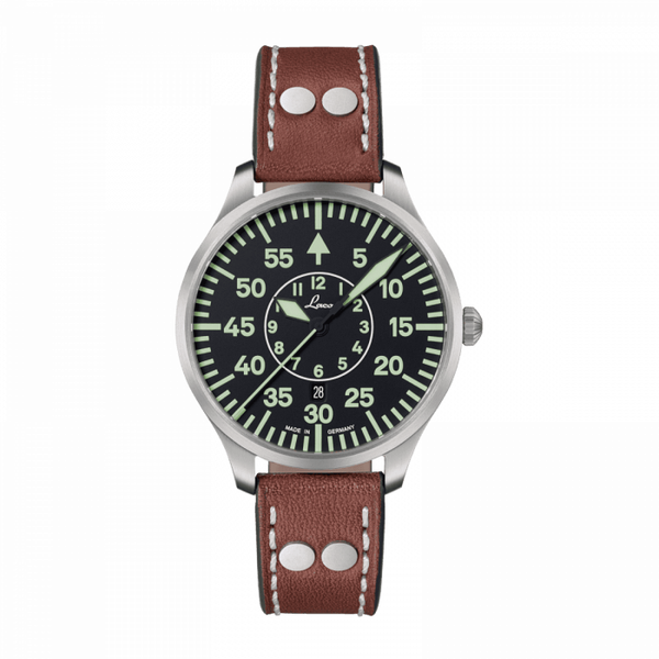 Laco Pilot Zurich Quartz Brown Leather Strap 40mm Men's Watch 861806.2D ...