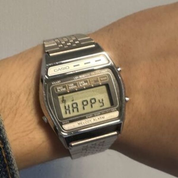 VERY RARE 80'S CASIO MELODY X-MAS M-621 MODULE 408 BLACK DIAL FULL ...