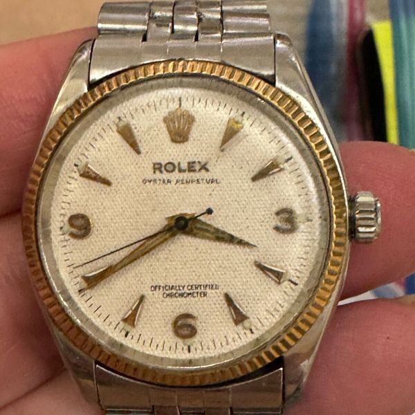 Vintage 1954 Rolex Oyster Perpetual Ref 6565/6567, Fluted gold bezel ...