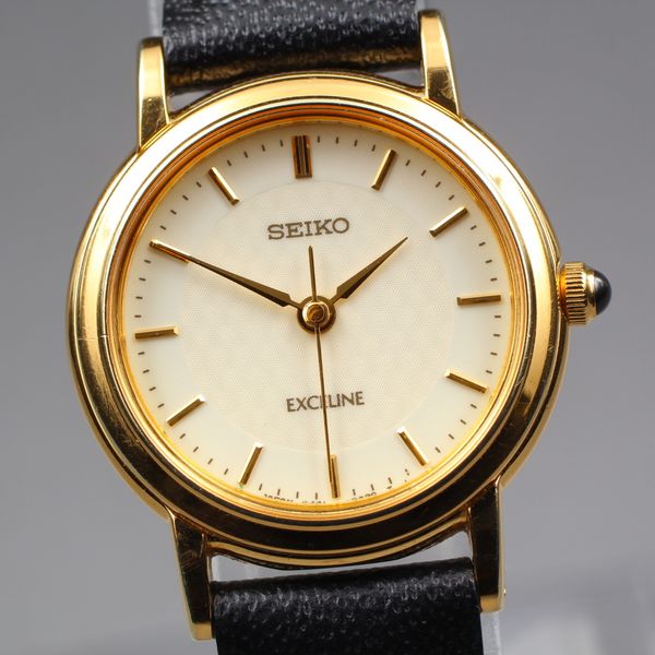 Near MINT Seiko Exceline 4J41-0A40 SGP Gold Round Quartz Women Watch ...
