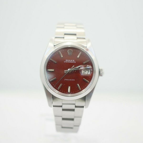 Rolex Oysterdate Precision, Model 6694, 34mm Watch With Desirable Red ...