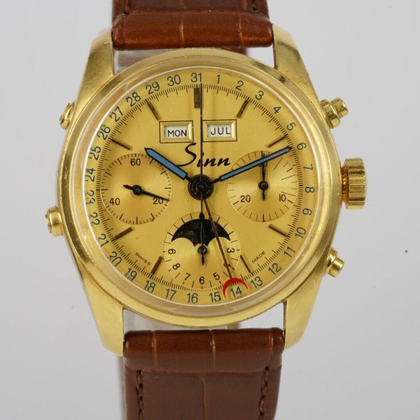 Sinn Triple Date Mondphase von Helmut Sinn 70er Jahre 750er Gelbgold ...