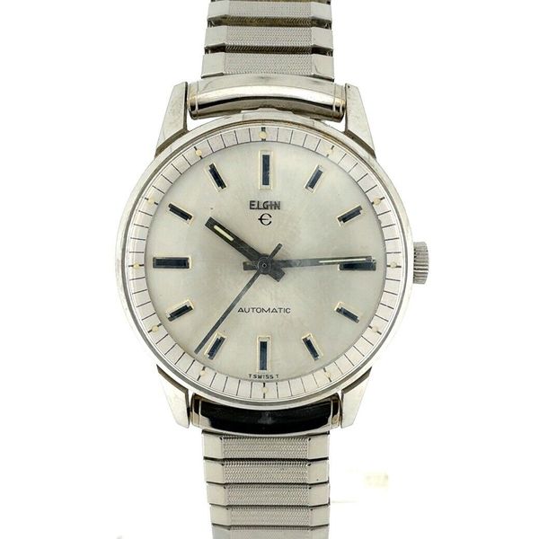 Vintage Elgin Automatic 989 Stainless Steel 34mm Menâ s Watch AS 1882 ...