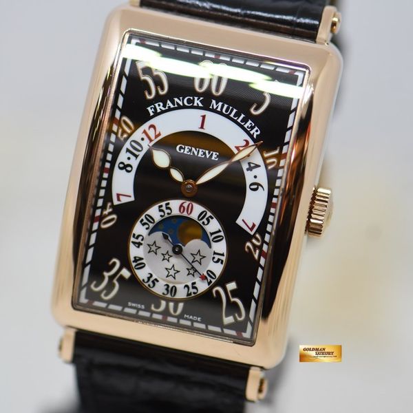 FRANCK MULLER LONG ISLAND ROSE GOLD IN LEATHER DRAG HOUR MOONPHASE ...