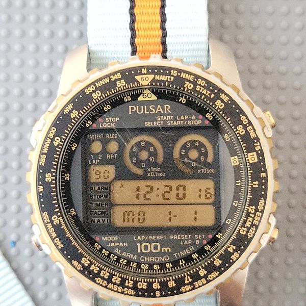 Men's Pulsar Seiko W358-5A00 Navitimer Racing Chrono Watch! New Battery ...